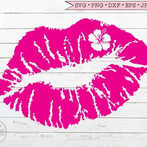 Summer Svg, Hawaiian Lips Beach Svg Aloha Hibiscus Flower Svg Tropical ...