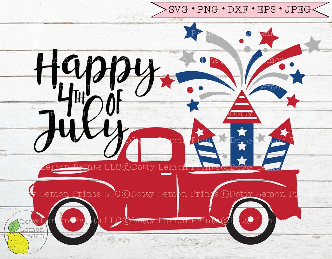 4th of July Truck Svg, Summer Svg Country Svg Amercian Flag Svg USA ...