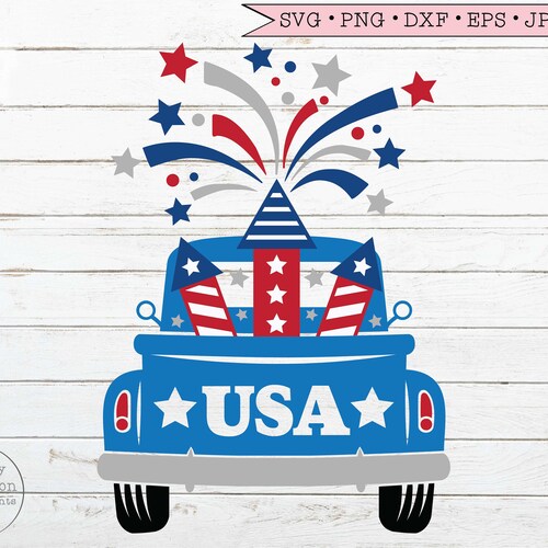 Truck SVG Patriotic Truck SVG Files for Silhouette & Cricut. - Etsy