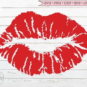 Valentine Svg, Lips Svg Valentines Day Svg Kiss Svg Lip Print Svg Heart ...