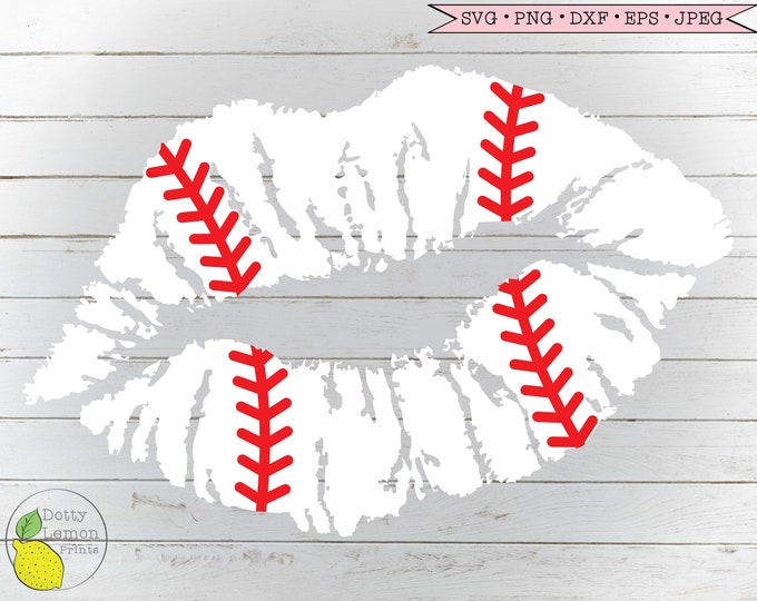 Distressed Baseball Lips SVG, Grunge Kiss Baseball Stitches Svg ...