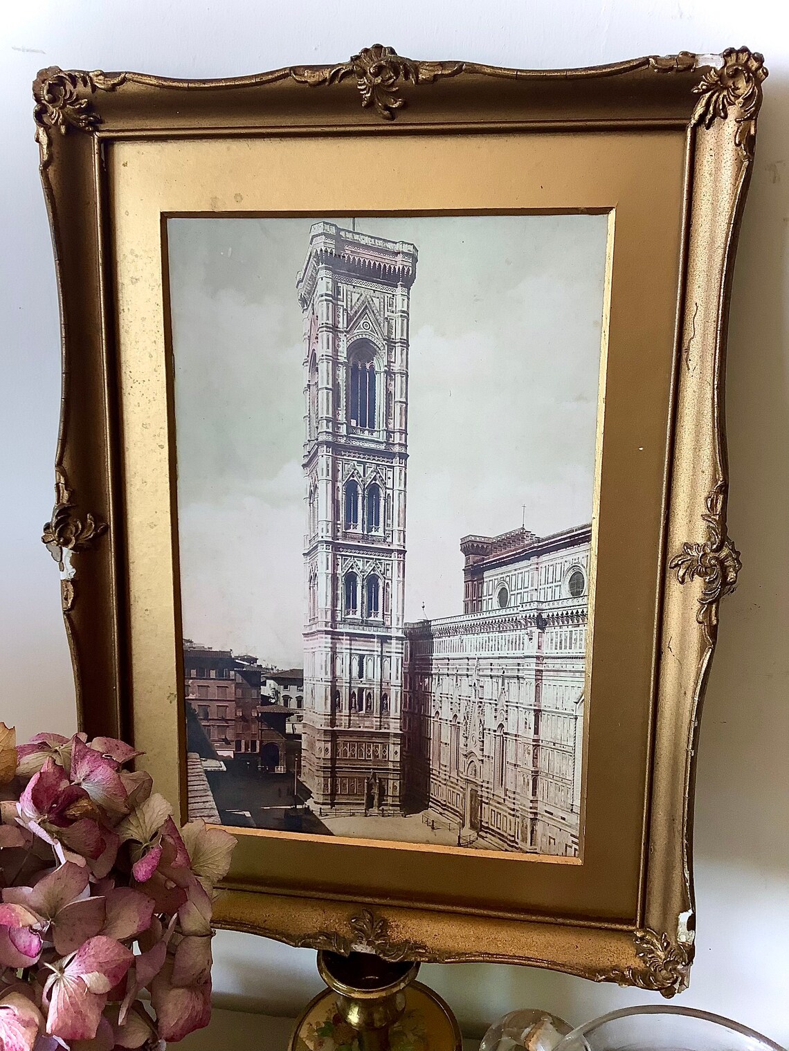 Lovely Vintage Wood and Plaster Frame Containing a Print of a | Etsy