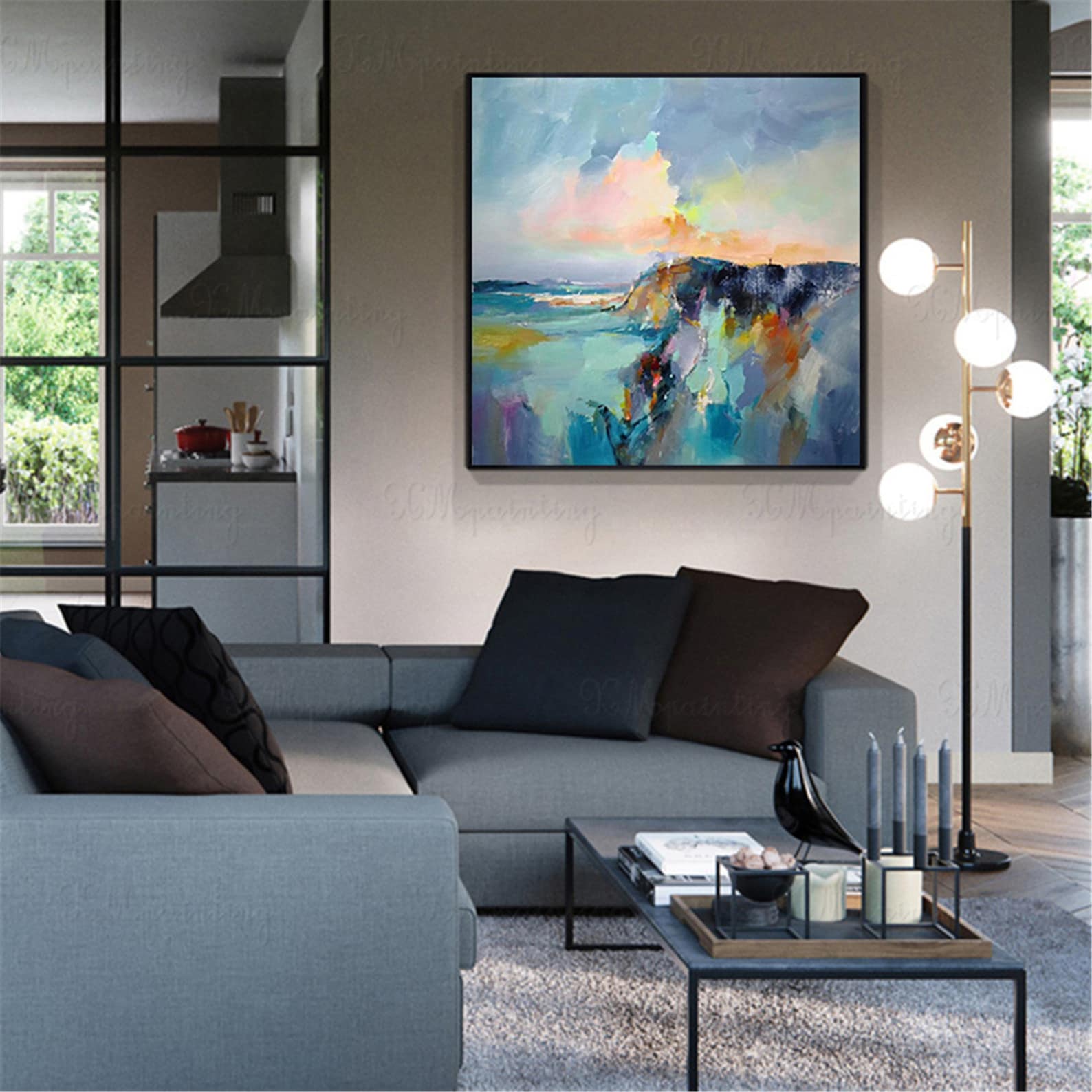 Abstract schilderij muur kunst Foto's voor woonkamer muur | Etsy