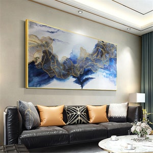 Gold Lines Abstract Painting on Canvas Original Wall Art Decor - Etsy