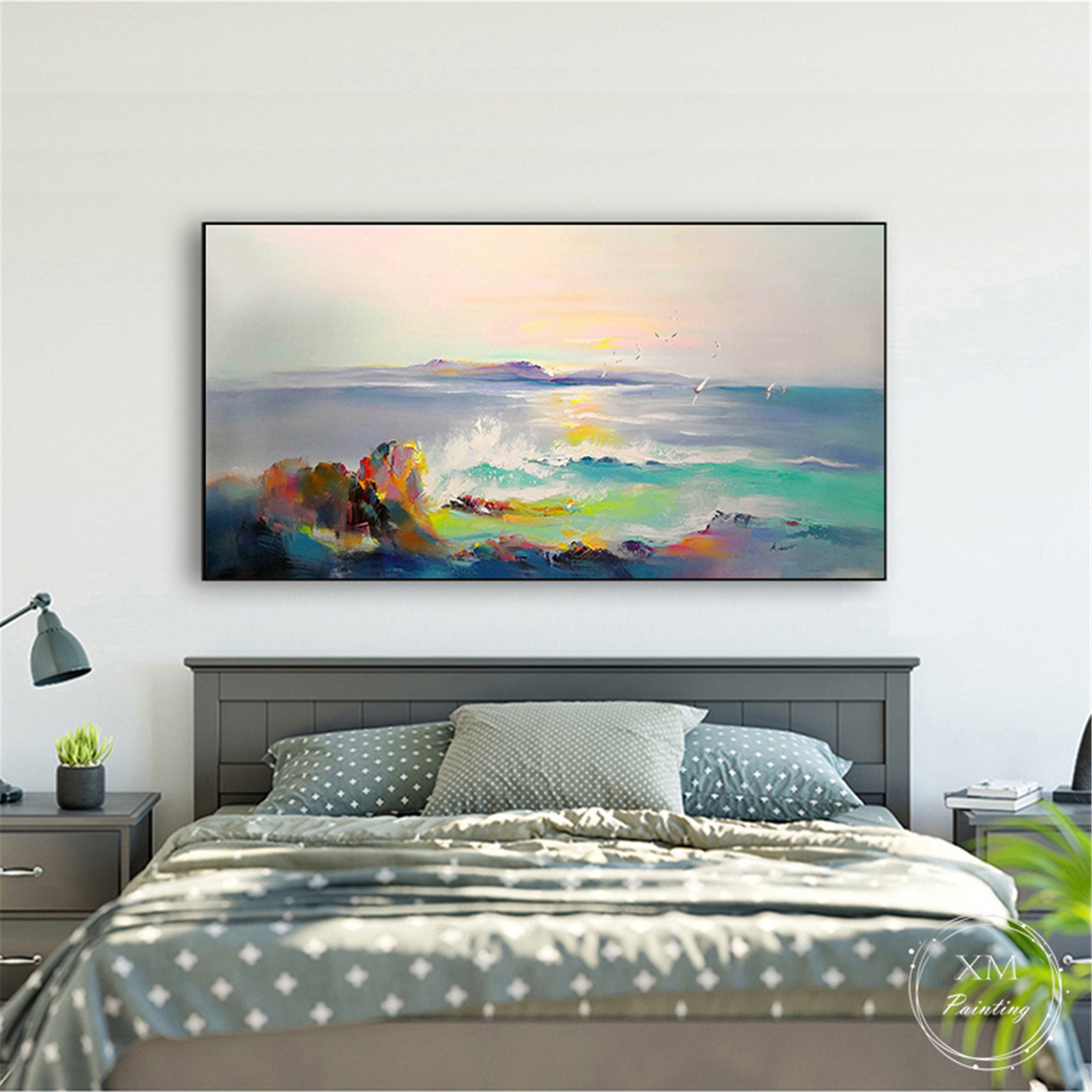 Original Pink Abstract Painting on Canvas Wall Art Frame for - Etsy