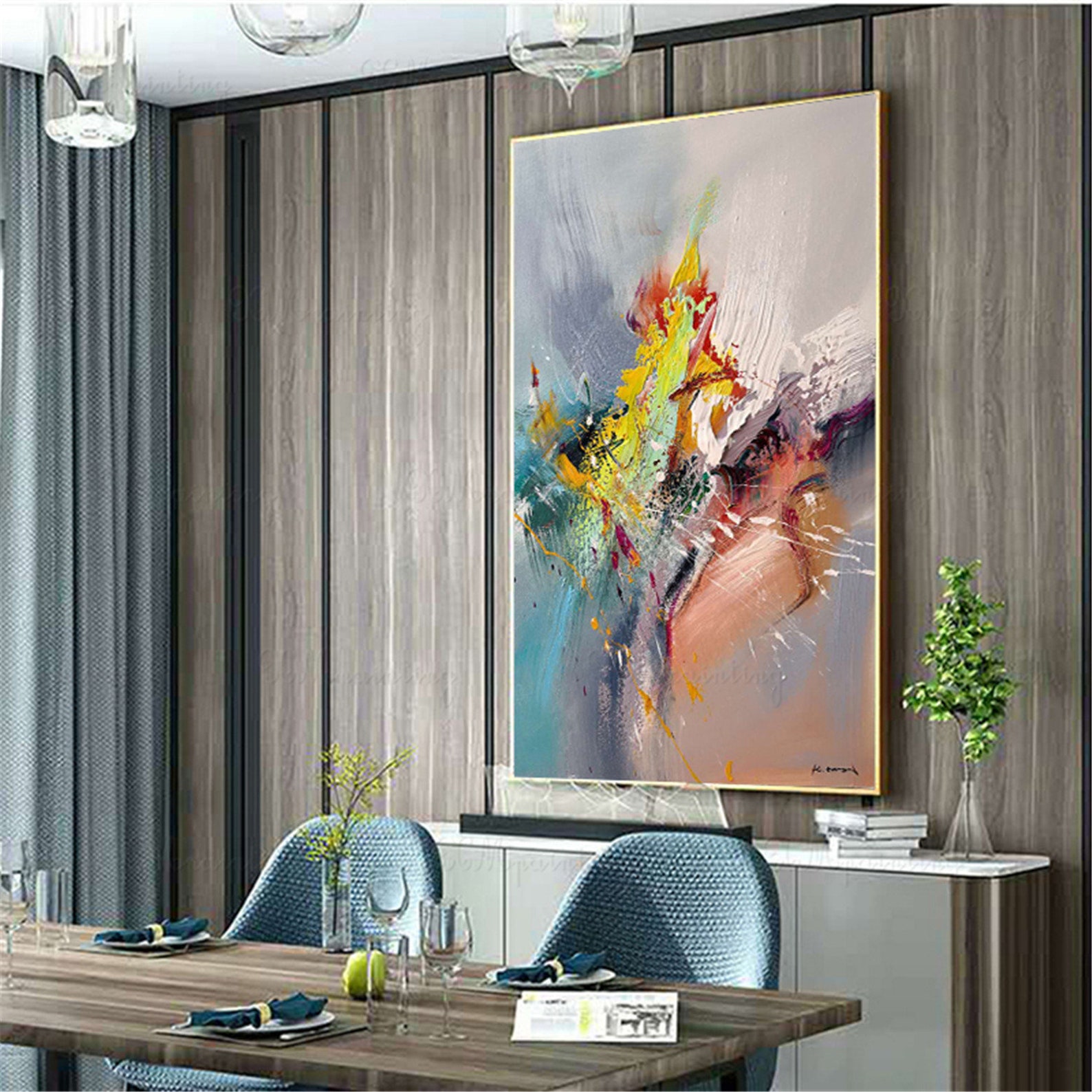 Original Acrylic Abstract Painting Canvas Wall Art Pictures | Etsy