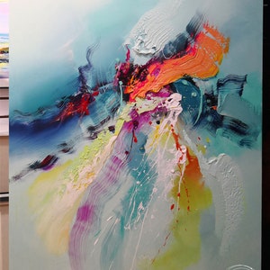 Blue Color Abstract Painting Canvas Wall Art Picture for - Etsy