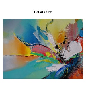 Orange Acrylic Abstract Painting Canvas Wall Art Picture for | Etsy