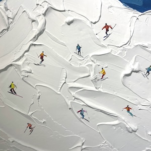 3doriginal,ski Sport Abstract Painting on Canvas,acrylic Painting ...