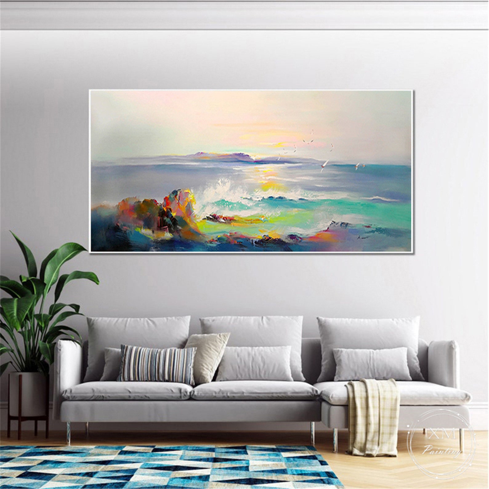 Original Pink Abstract Painting on Canvas Wall Art Frame for - Etsy