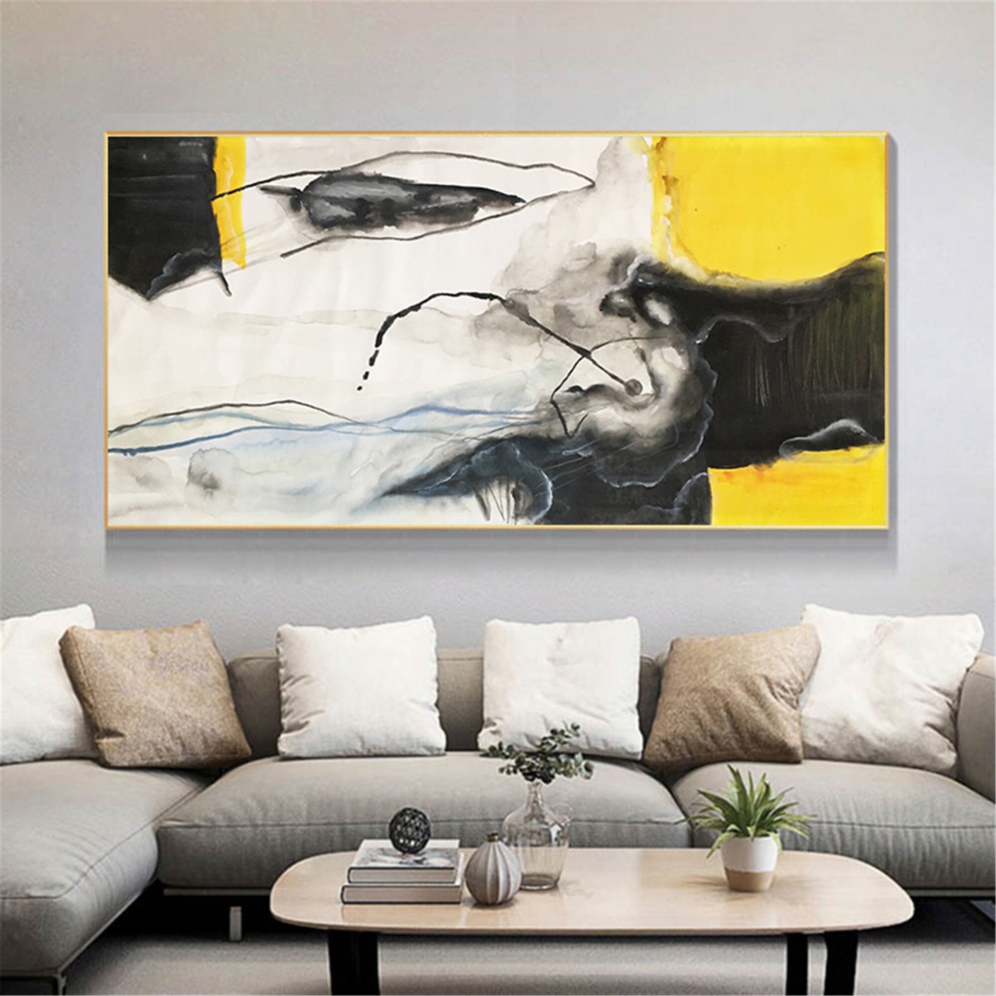 Gold Kunst abstrakte Malerei auf Leinwand Wand Kunst Bilder | Etsy