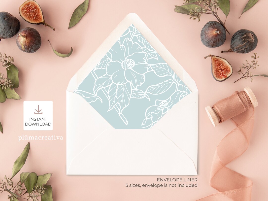 Envelope Liner Template Flower Printable Liner Instant - Etsy