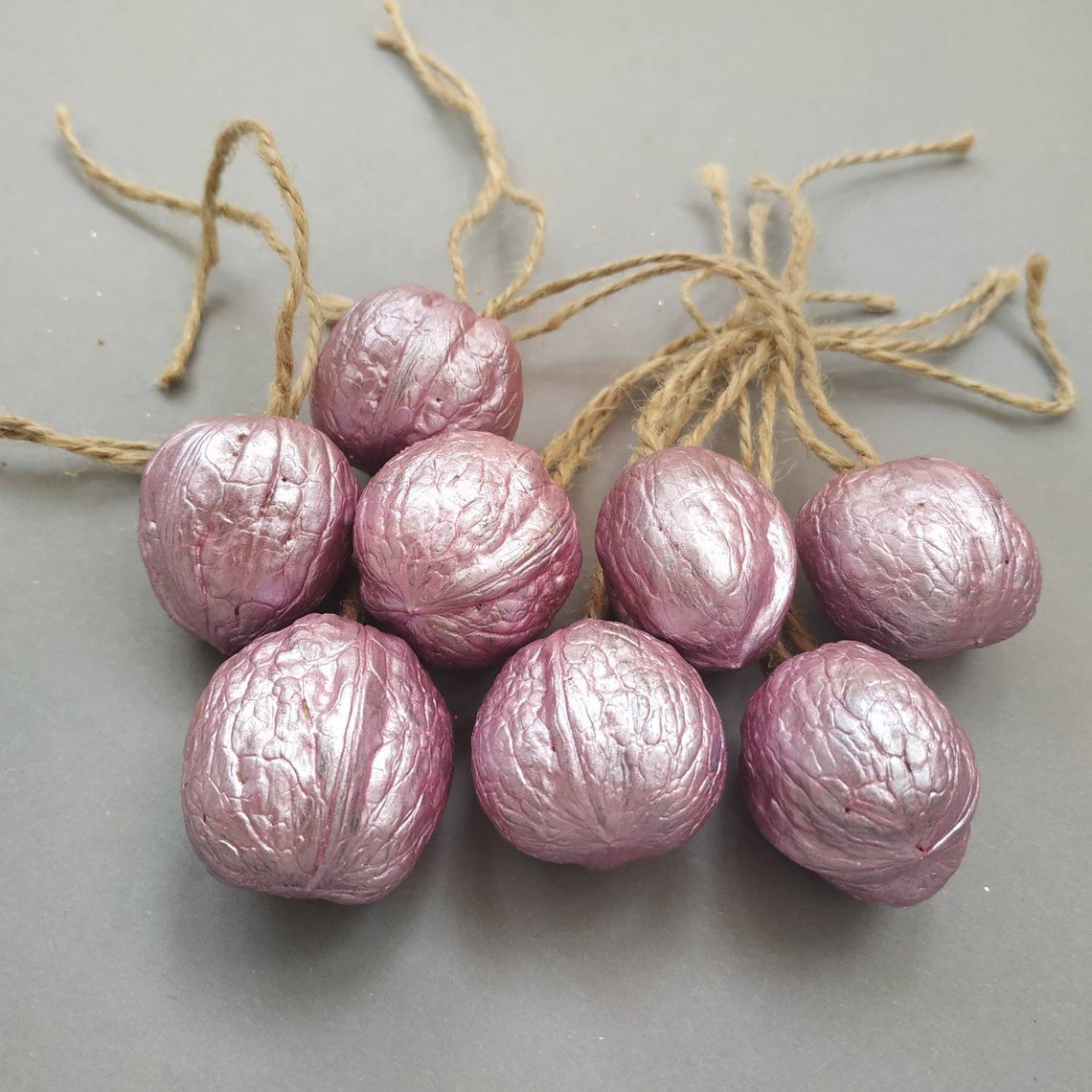 Walnut Ornaments Hand Painted Set of 10 Homemade Hanging - Etsy