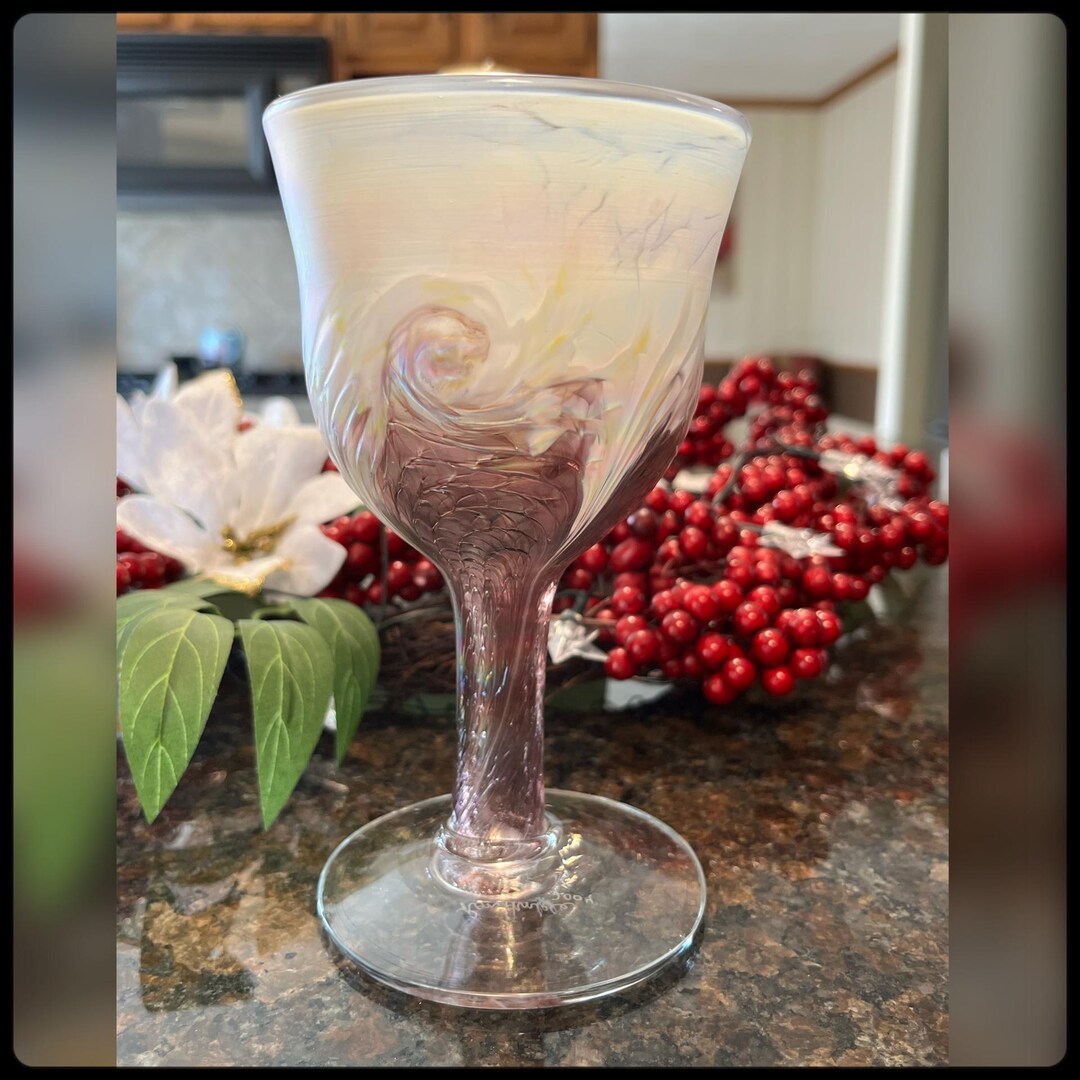 Ron Hinkle-glass Art Hand Blown/hand Signed-2004 Wine Goblet-rare. - Etsy