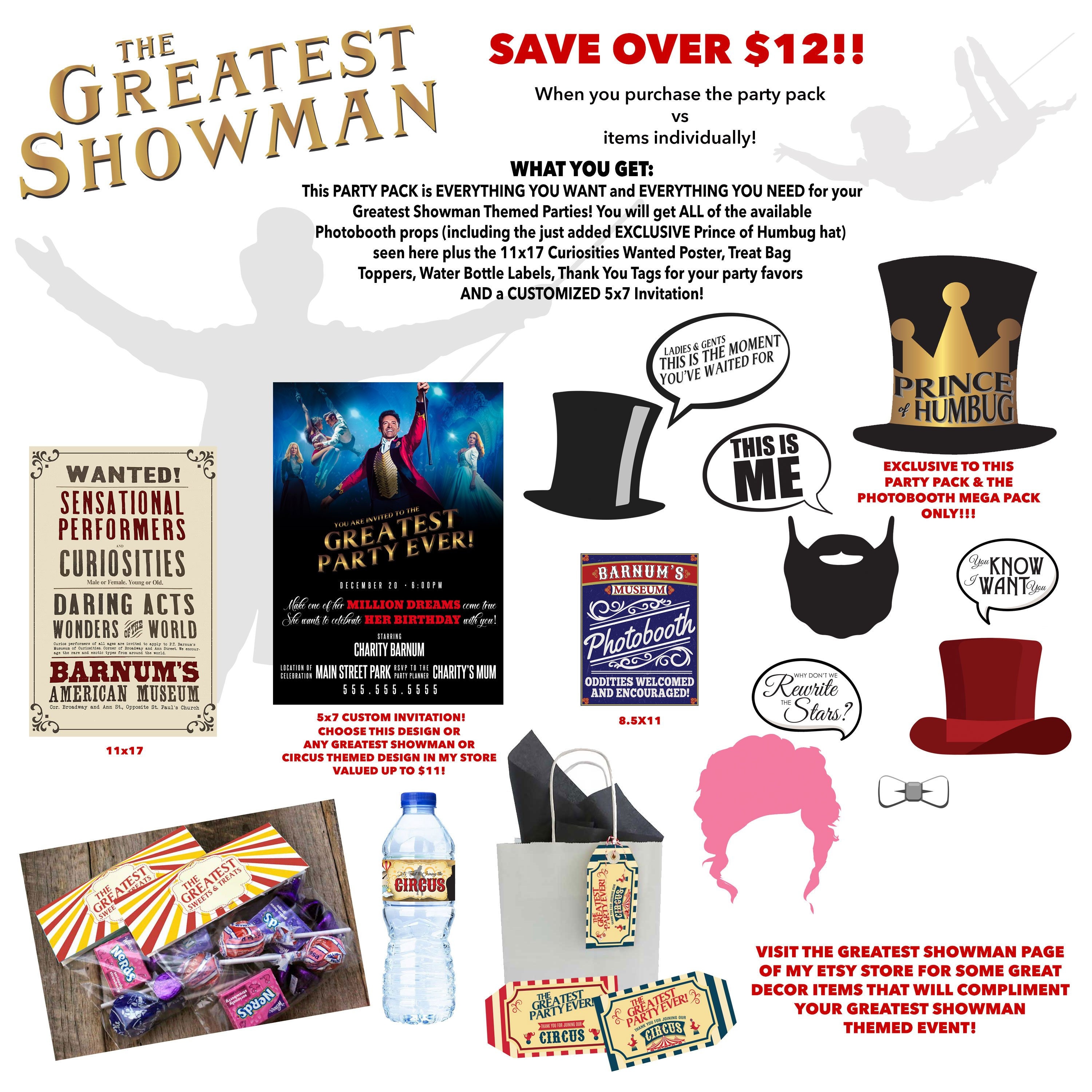 Greatest Showman COMPLETE Theme Party Kit Digital Downloads & | Etsy