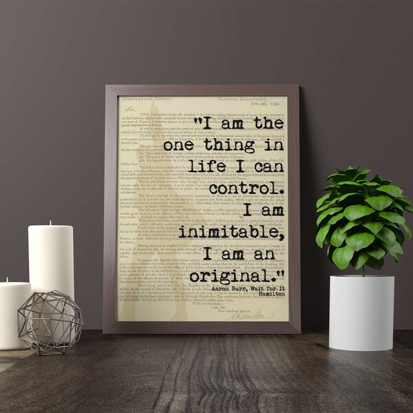Aaron Burr Quote - Etsy