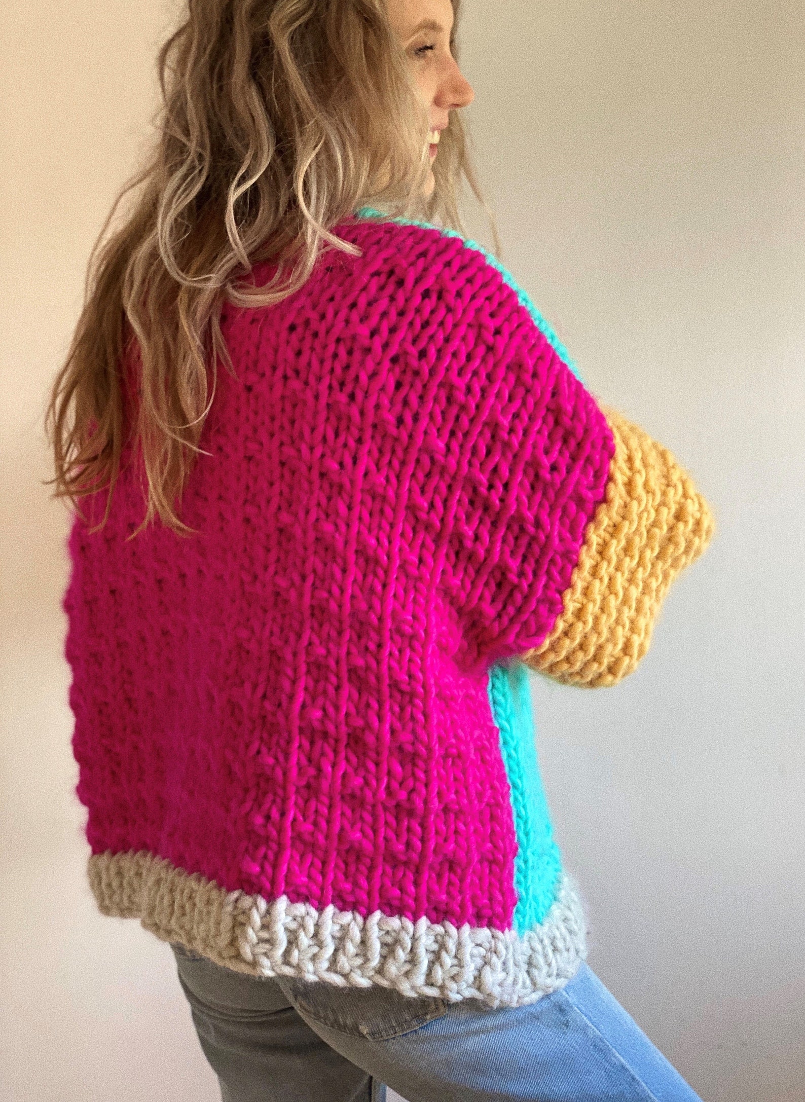 Chunky Knitting Pattern Six Stitch Cardigan - Etsy