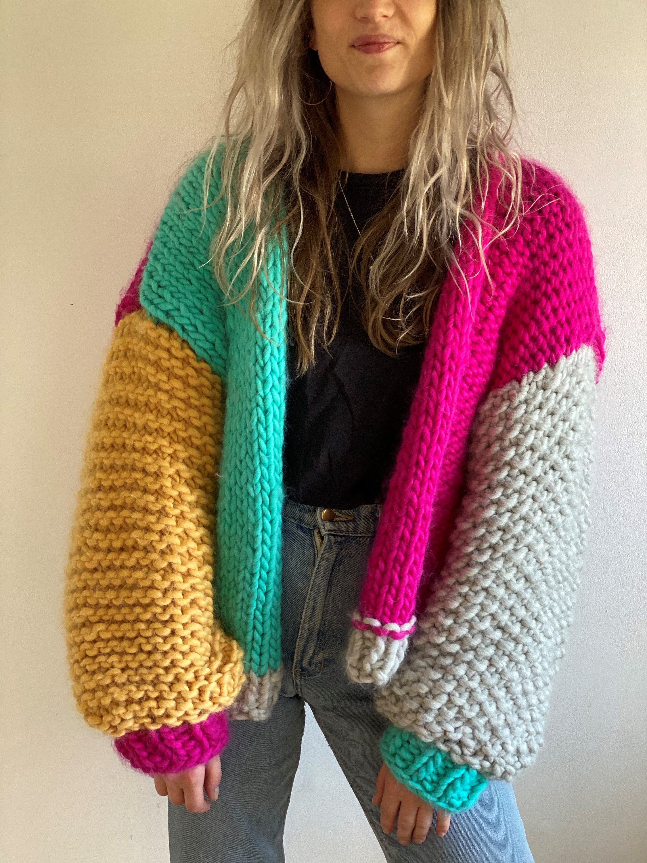 Chunky Knitting Pattern Six Stitch Cardigan - Etsy