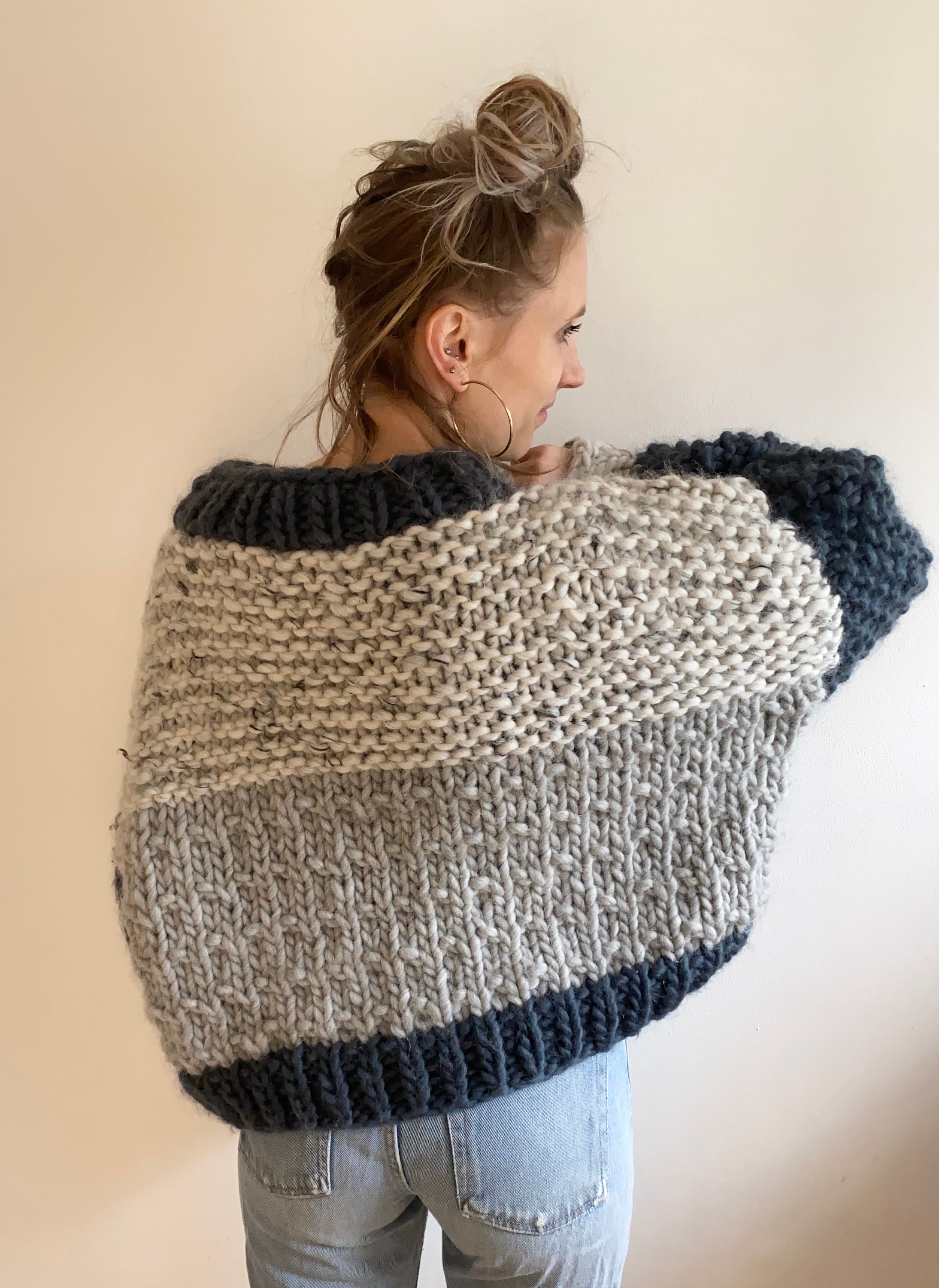 Chunky Knitting Pattern Six Stitch Sweater | Etsy