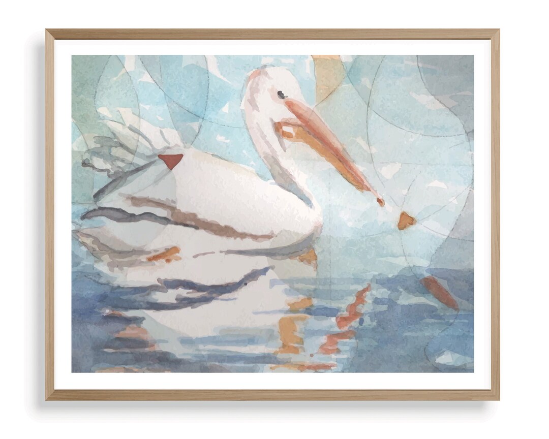 Pelican Art Print Watercolor Pelican Abstract Multiple Sizes - Etsy