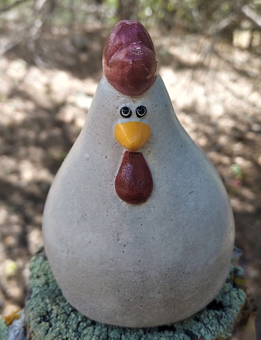The Naked Chicken. Handmade Concrete Chicken Statue - Rustic Natural ...