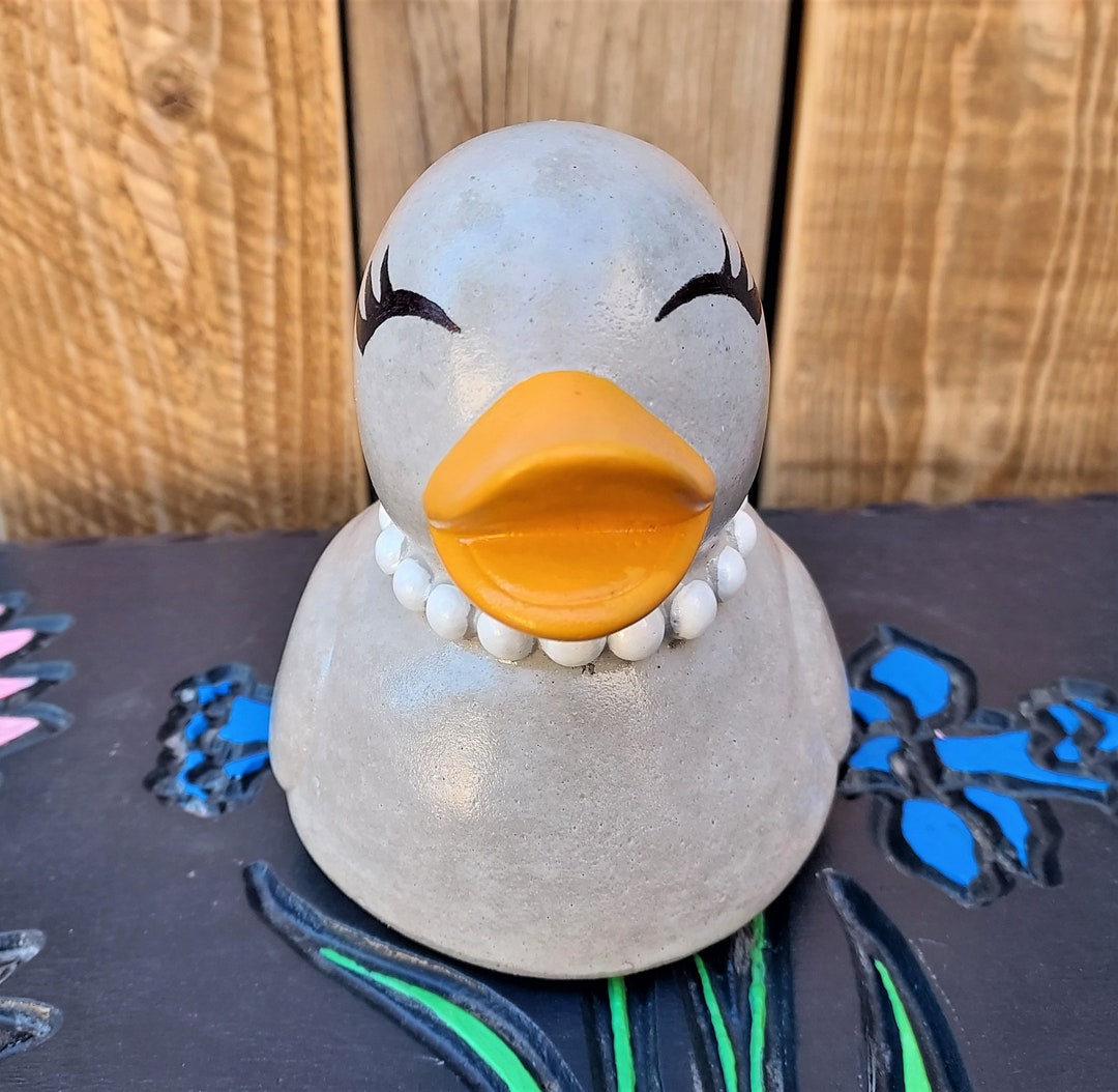Rubber Duckie Concrete Statue. Duck Sculpture. Natural Stone Body ...