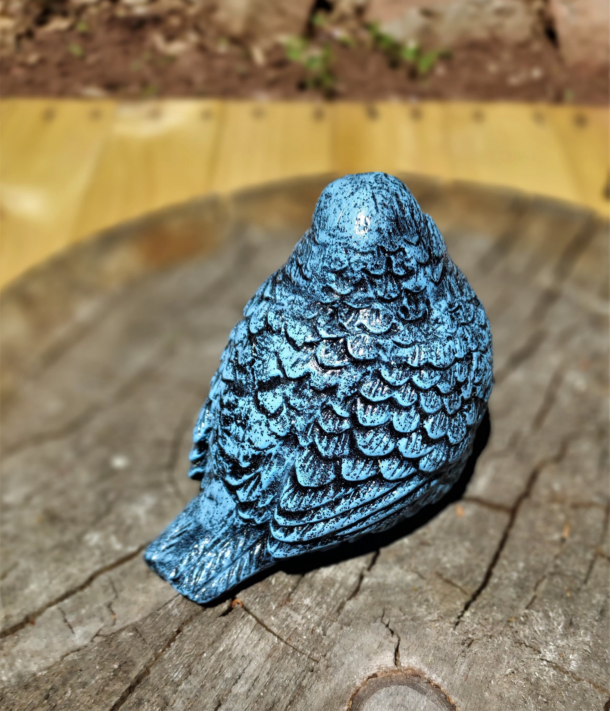 Concrete Bird Statue W/glitter. Bluebird Cement Sculpture. Handmade ...