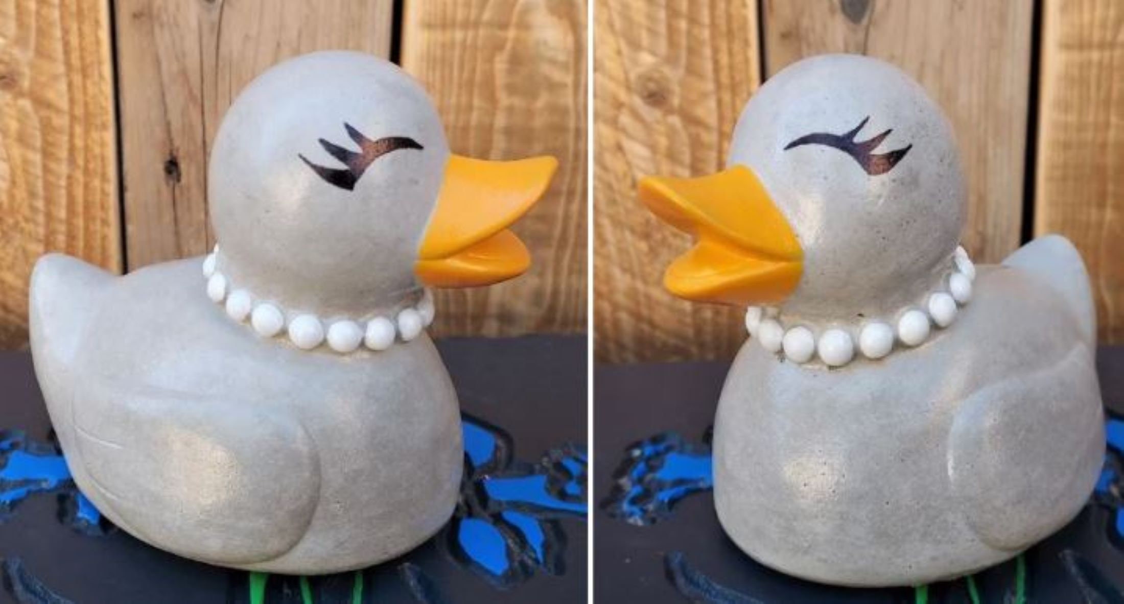Rubber Duckie Concrete Statue. Duck Sculpture. Natural Stone Body ...