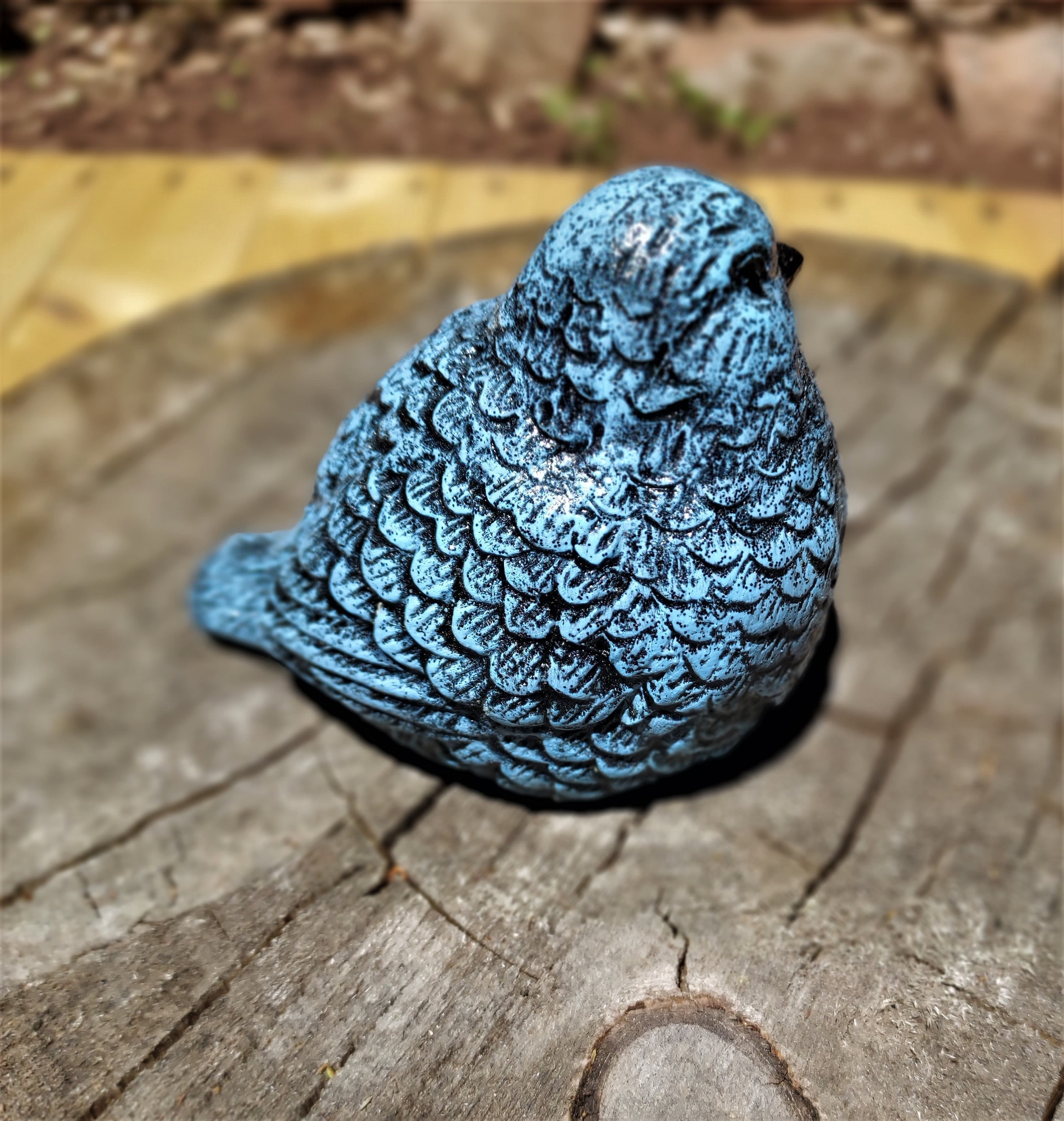 Concrete Bird Statue W/glitter. Bluebird Cement Sculpture. Handmade ...