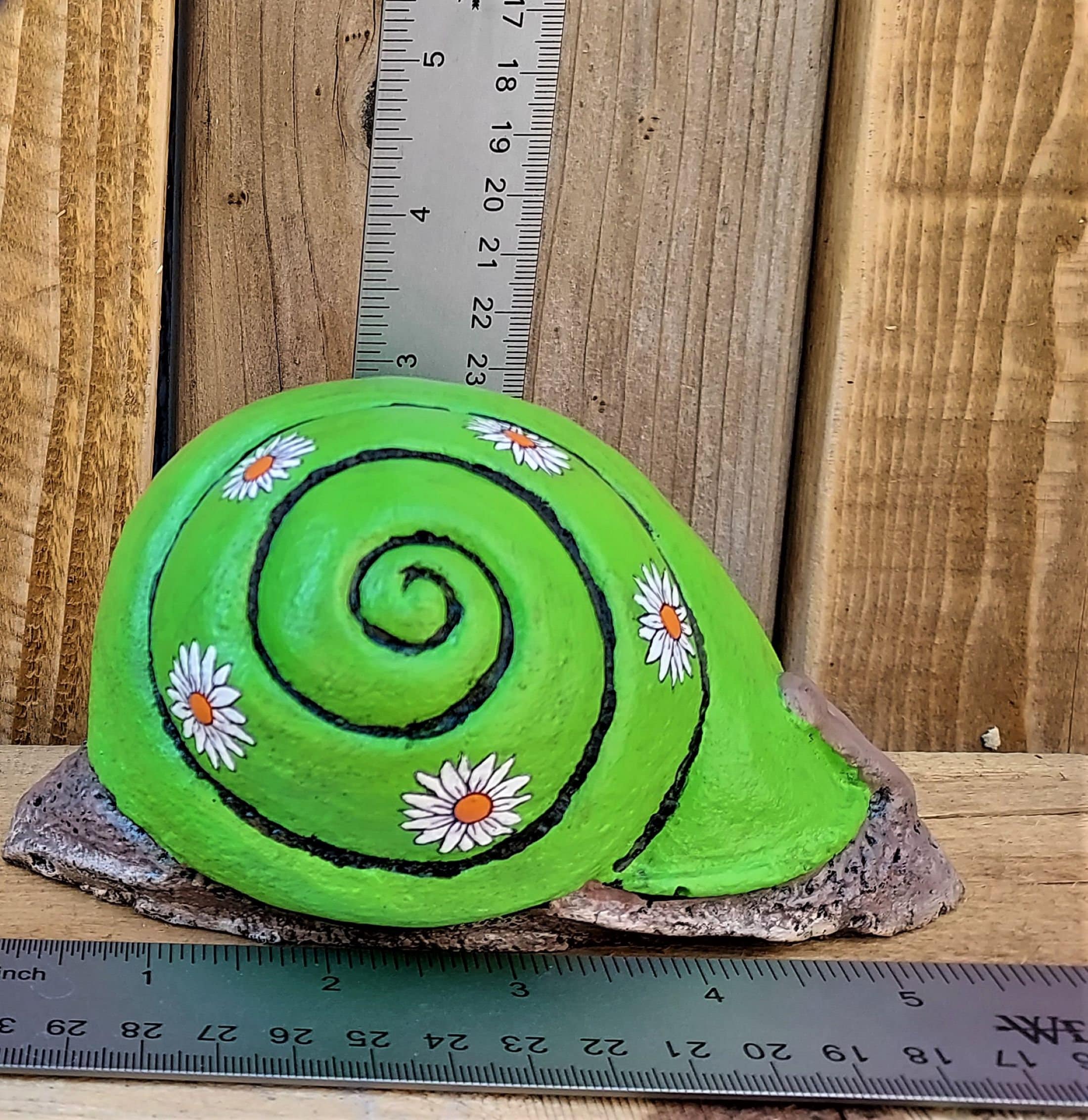 Concrete Snail Garden Statue. Handmade/painted. Lime Green - Etsy