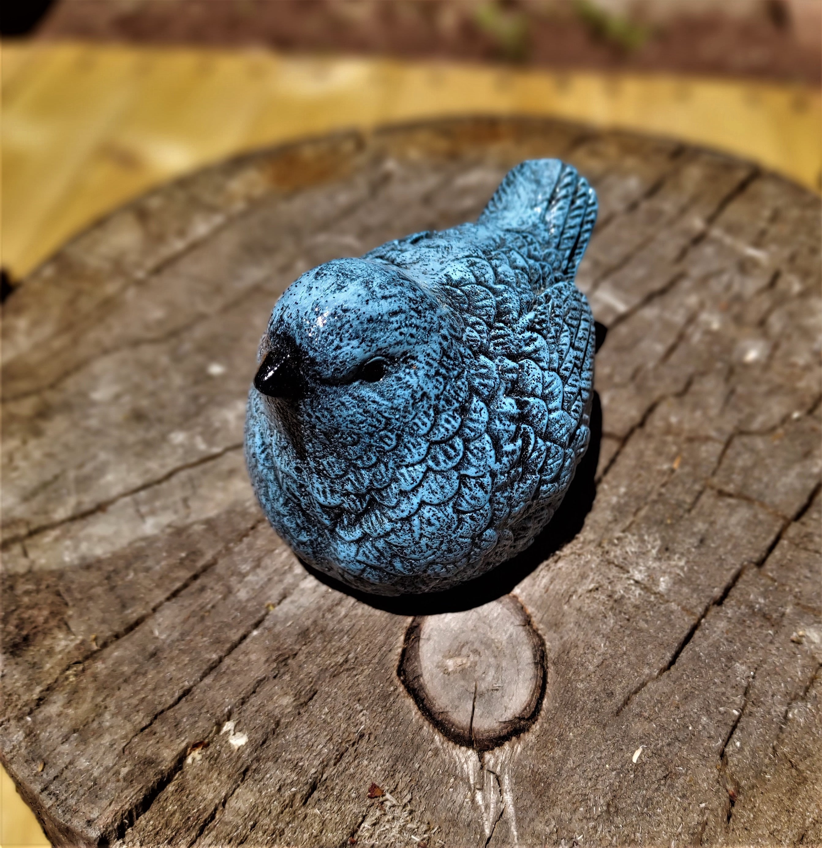 Concrete Bird Statue. Glitter. Stone Bluebird. 4" Cement Sculpture ...