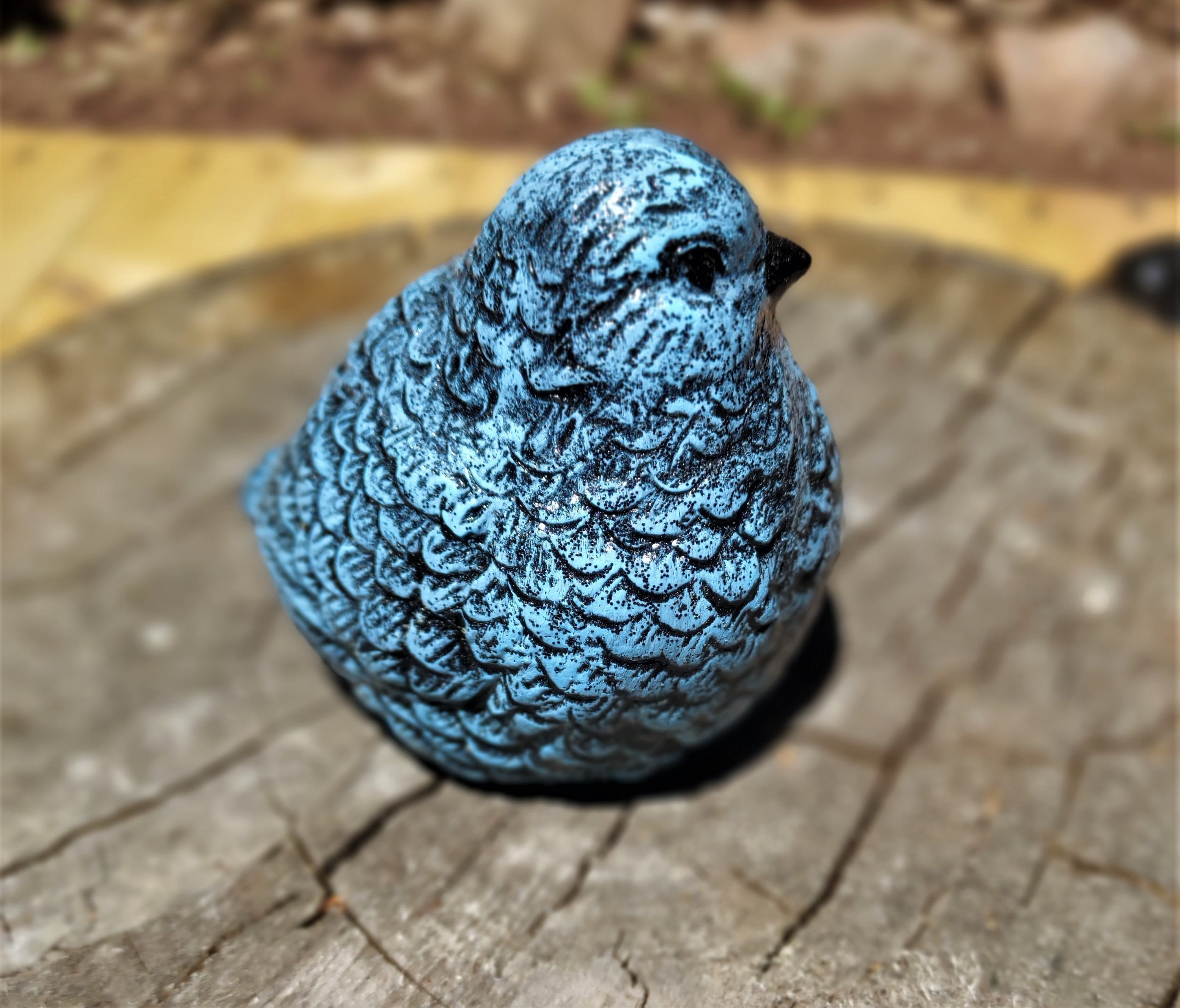 Concrete Bird Statue W/glitter. Bluebird Cement Sculpture. Handmade ...