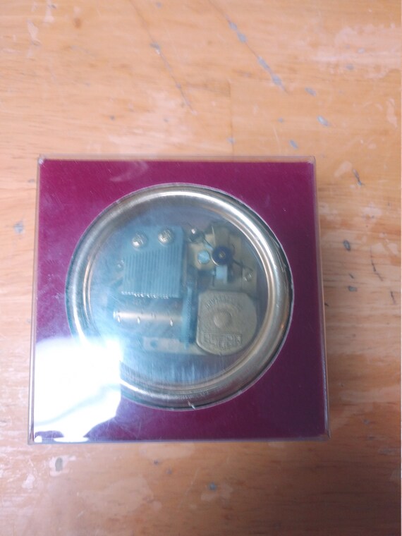 1980s Music Box paper weight in original box that plays Brahms Lullaby ...