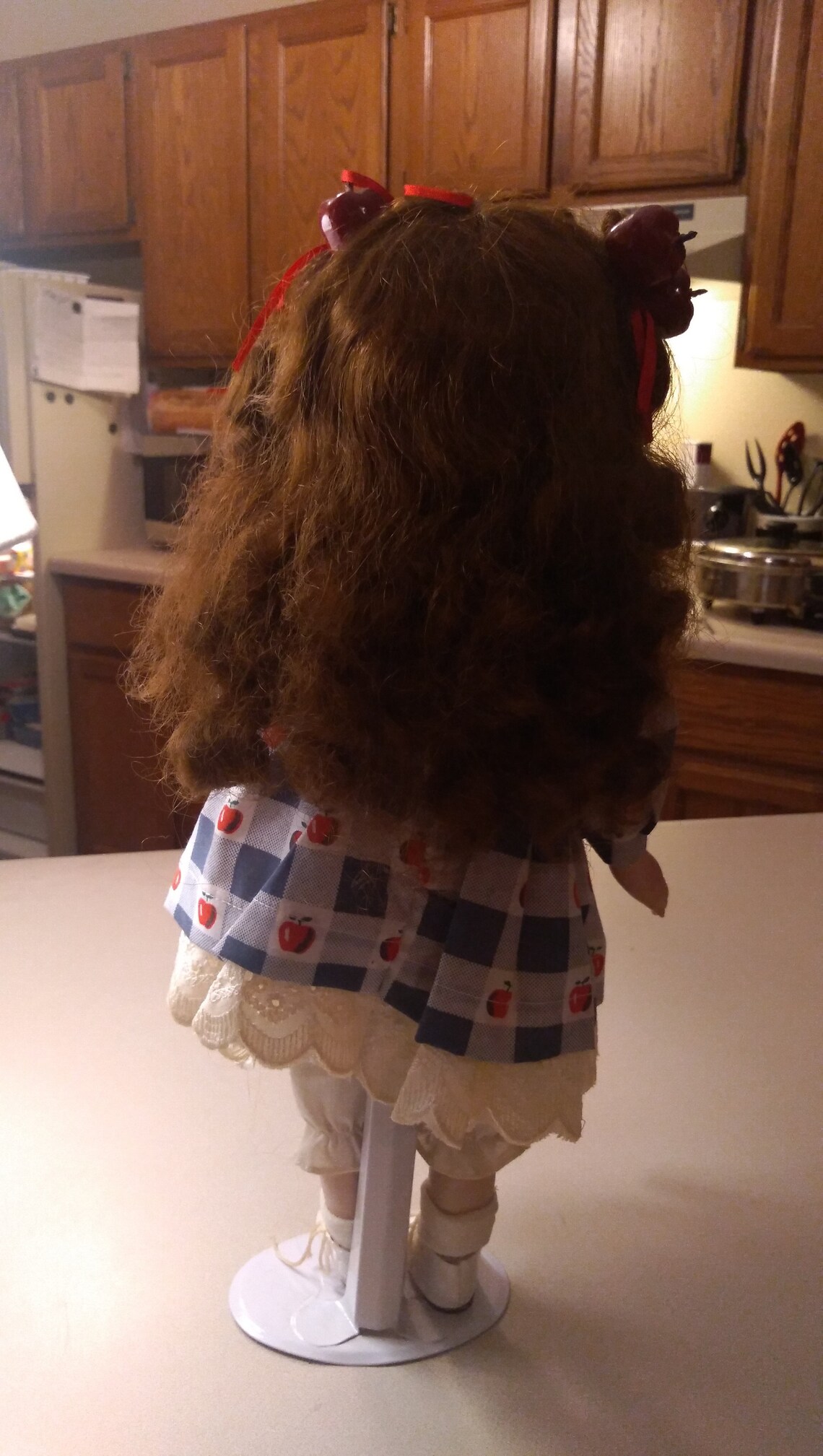 Porcelain Doll # 13 Apple Theme Doll From the 1980s. With Stand ...