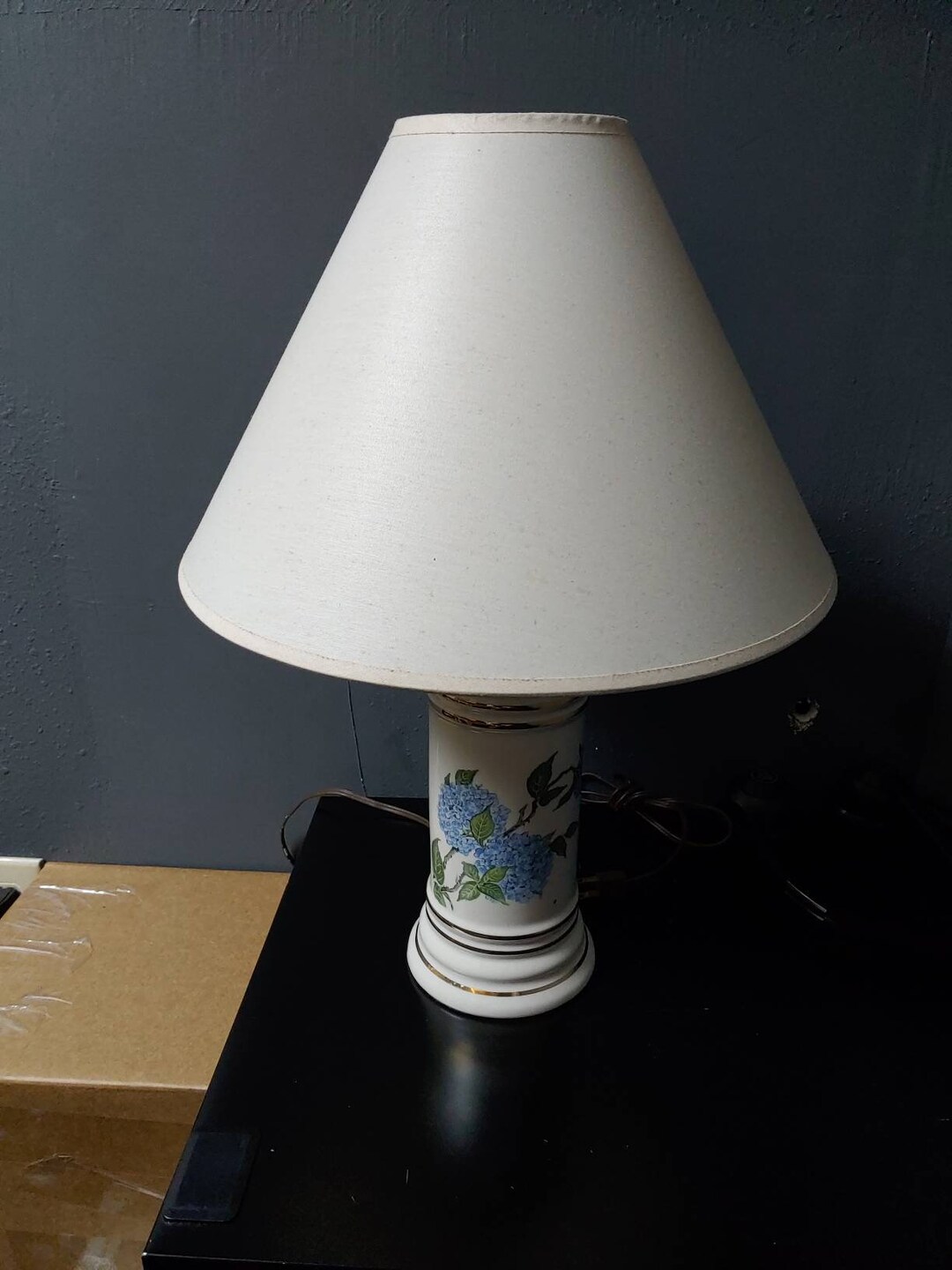 Hand Painted Lamp With Shade Circa. 1980s - Etsy