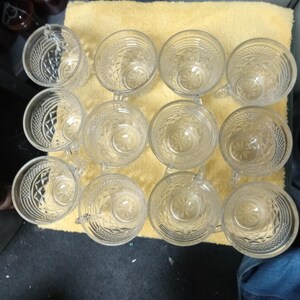 17 Piece Diamond Pattern Cut Glass Punch Bowl Set. - Etsy