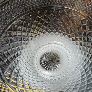 17 Piece Diamond Pattern Cut Glass Punch Bowl Set. - Etsy