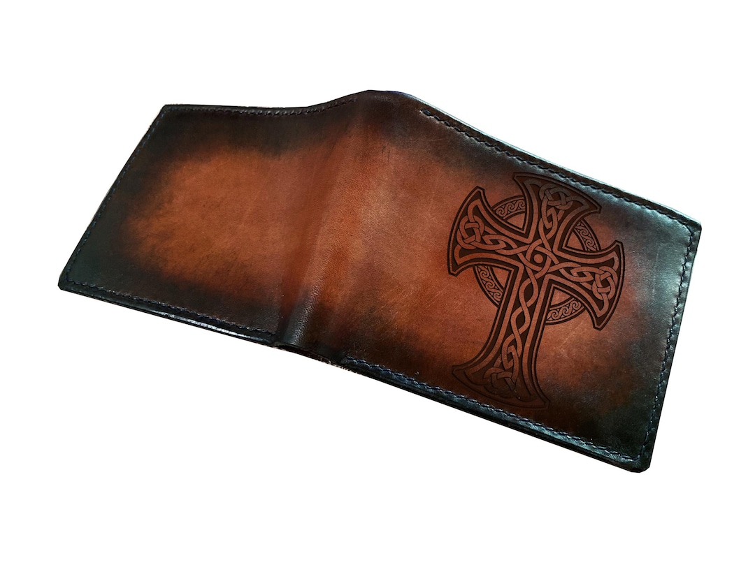 Holy Cross Leather Wallet: Handmade Cowhide, Christianity Symbol - Etsy