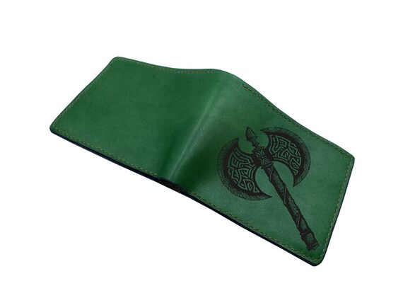 Ancient Axe Dwarf Axe Genuine Leather Handmade Men Wallet - Etsy