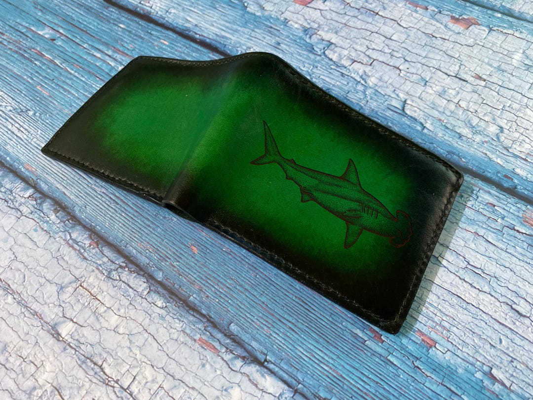 Hammer Shark Leather Wallet: Handmade Sea Predator Wallet - Etsy
