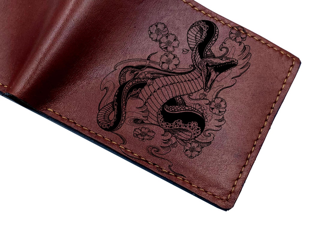 Cobra Premium Leather Wallet/personalized Snake Leather Wallet Gift ...
