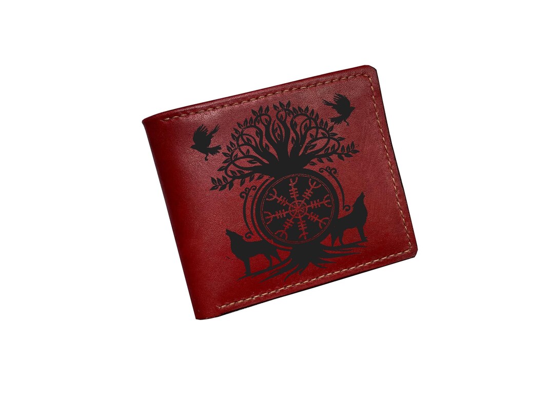 Handmade Leather Wallet: Tree of Life, Custom Engraved Gift - Etsy