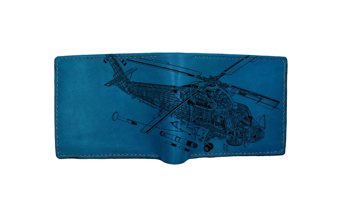 Cutaway Helicopter Wallet/mechanic Wallet/airplane Leather Handmade ...