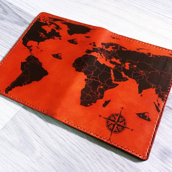 Vintage World Map Passport Cover - Etsy