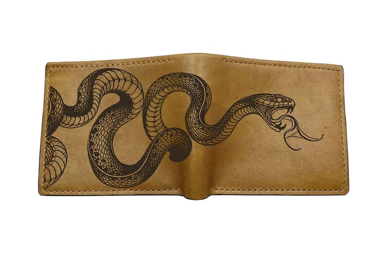 Snake Leather Wallet: Personalized Handmade Trifold Wallet - Etsy