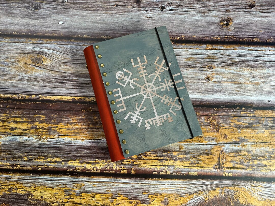 Viking Compass Wooden Journal: Leather Spine Travel Diary - Etsy