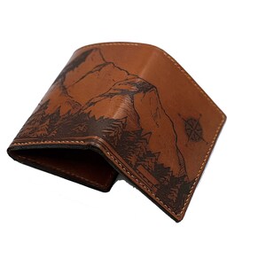 Mountain Wallet/men Wallet/leather Handmade Wallet/forest Tree - Etsy