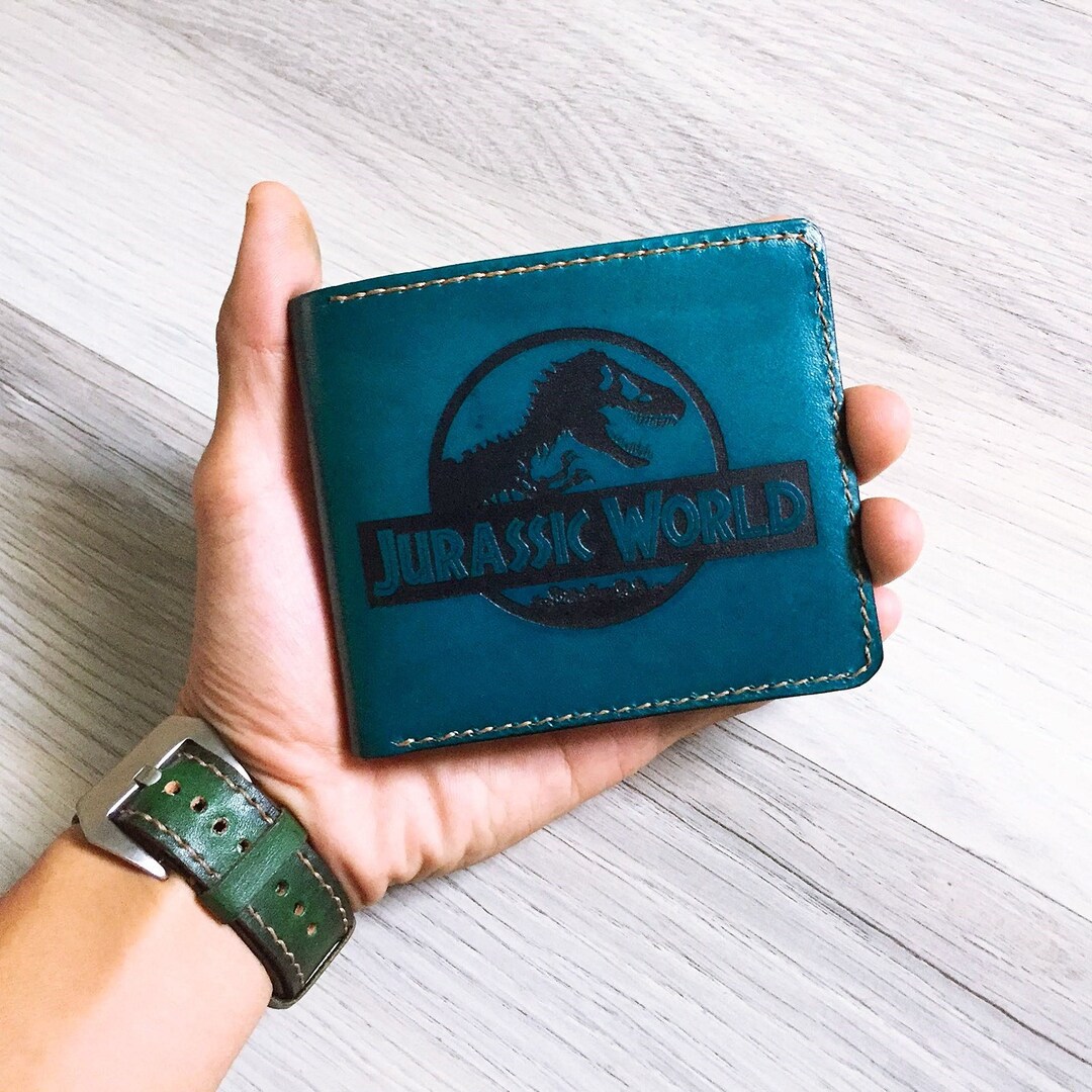 Iconic Jurassic Leather Unisex Wallet, Handmade Dinosaur Leather Men ...