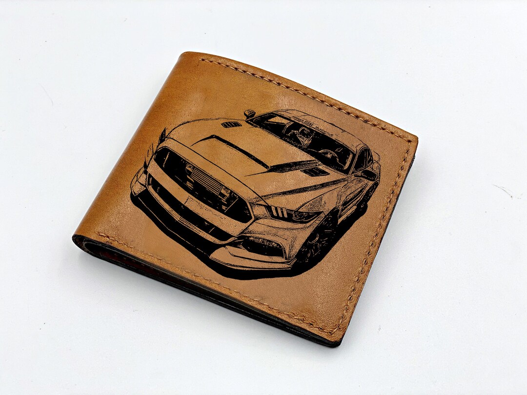 Ford Mustang Leather Wallet: Handmade Trifold Car Gift - Etsy