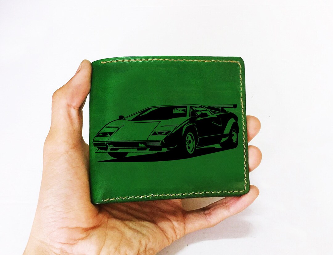 Handmade Lamborghini Countach Leather Trifold Wallet: Automotive Gift ...